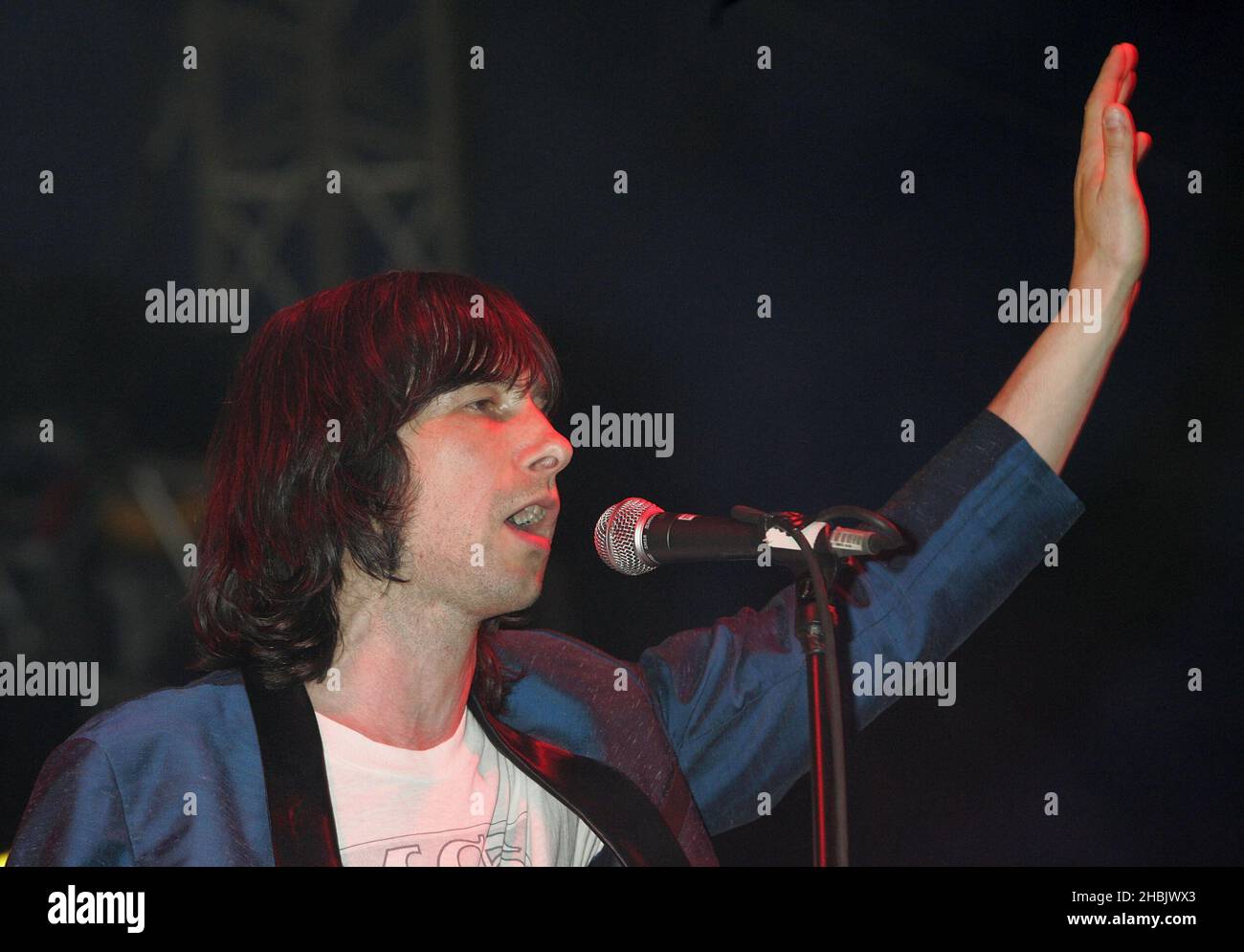 Bobby Gillespie of Primal Scream performing Stock Photo - Alamy