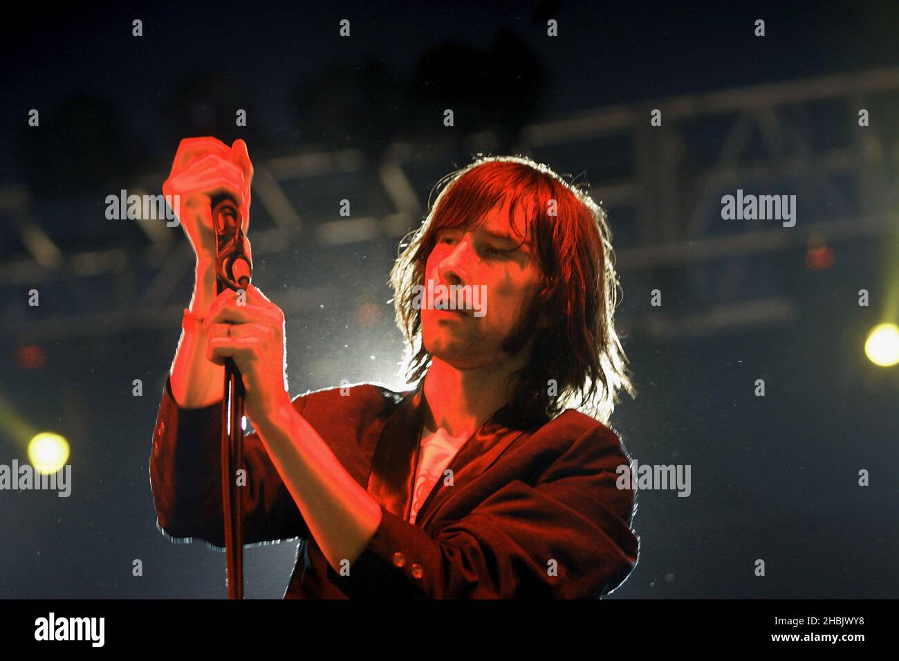 Bobby Gillespie of Primal Scream performing Stock Photo - Alamy