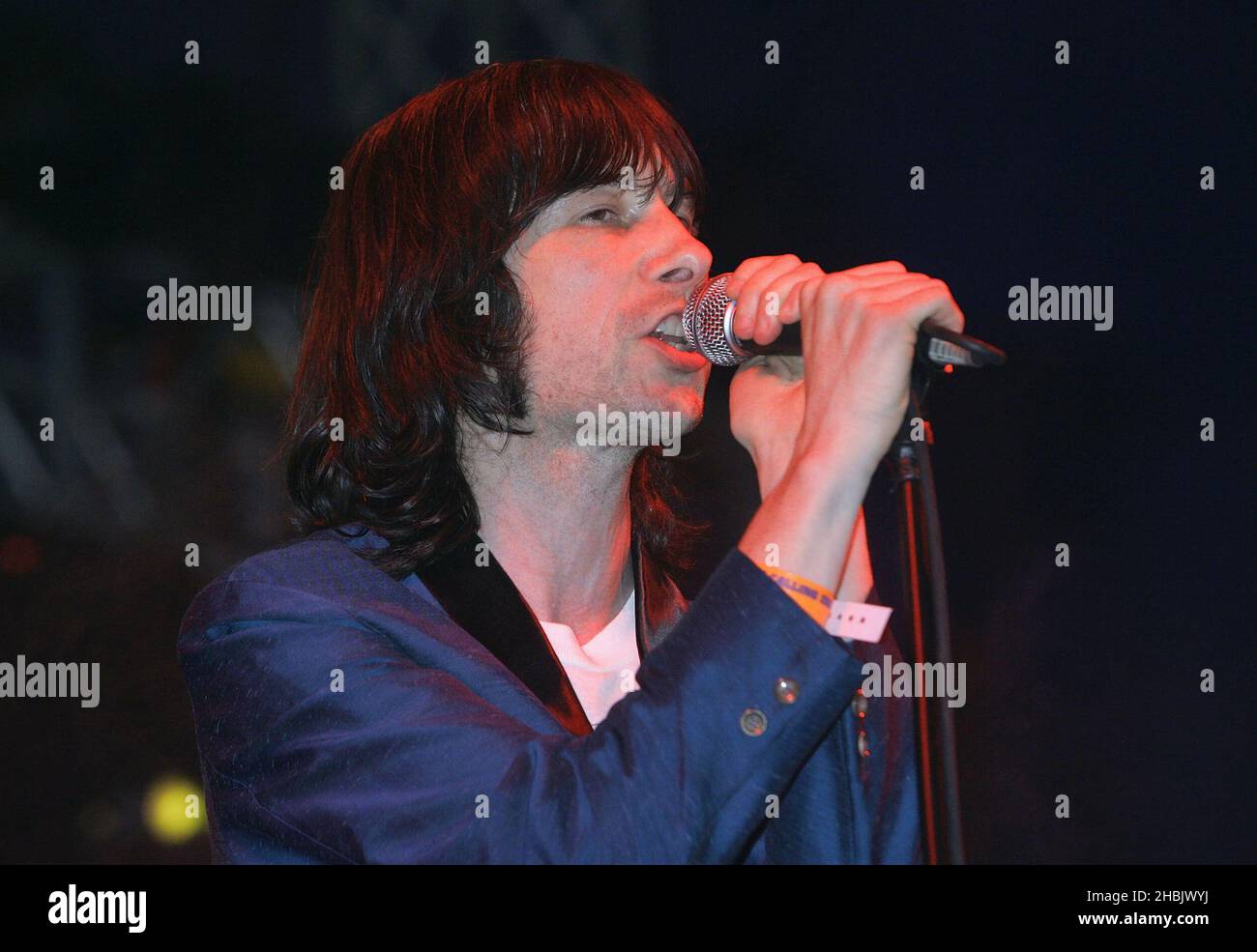 Bobby Gillespie of Primal Scream performing Stock Photo - Alamy