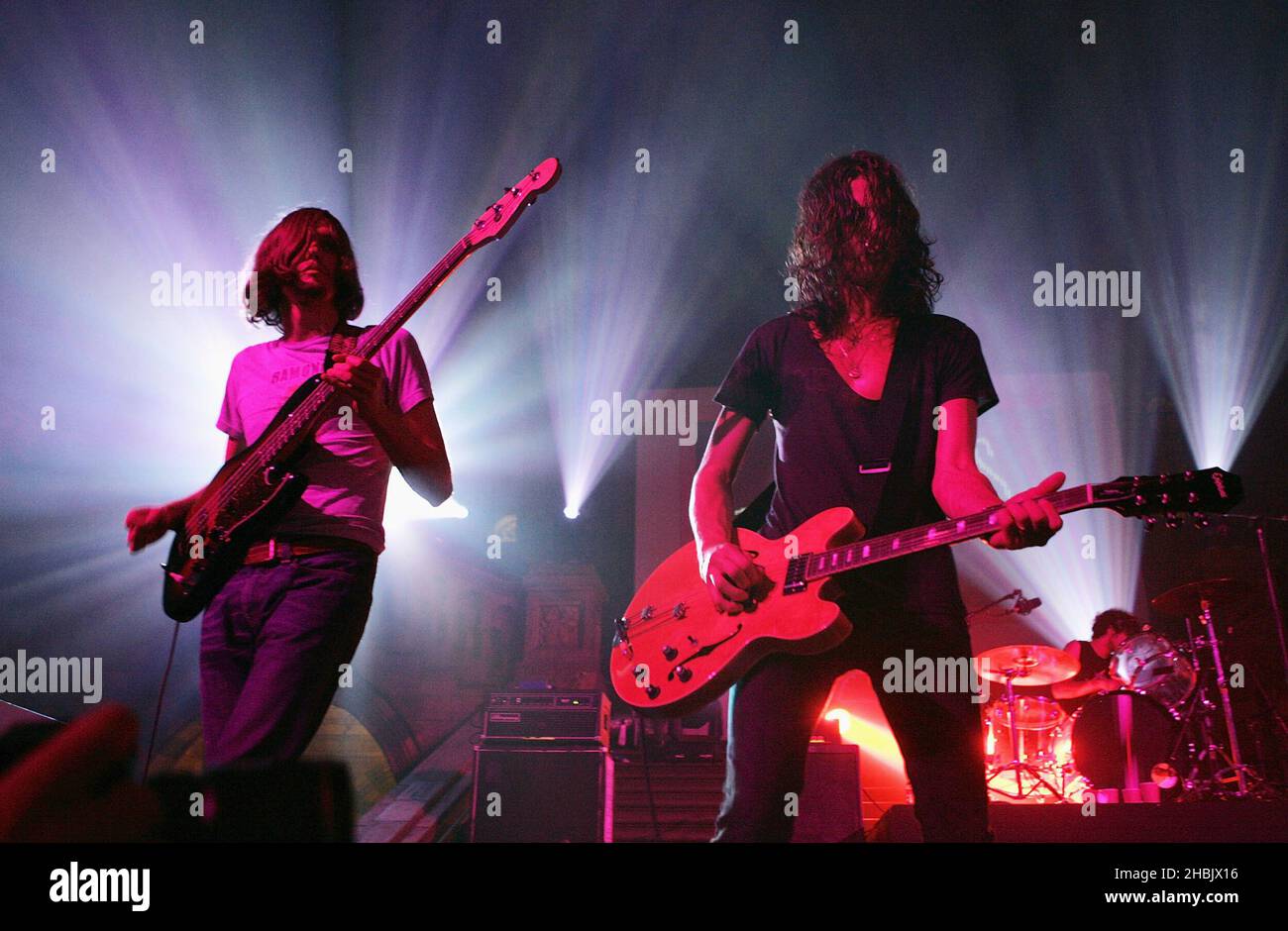 Nikolai fraiture and nick valensi of the strokes hi-res stock ...