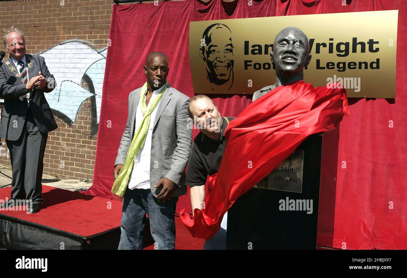 Ian Wright filming a sketch for the Friday Night Project Stock Photo ...