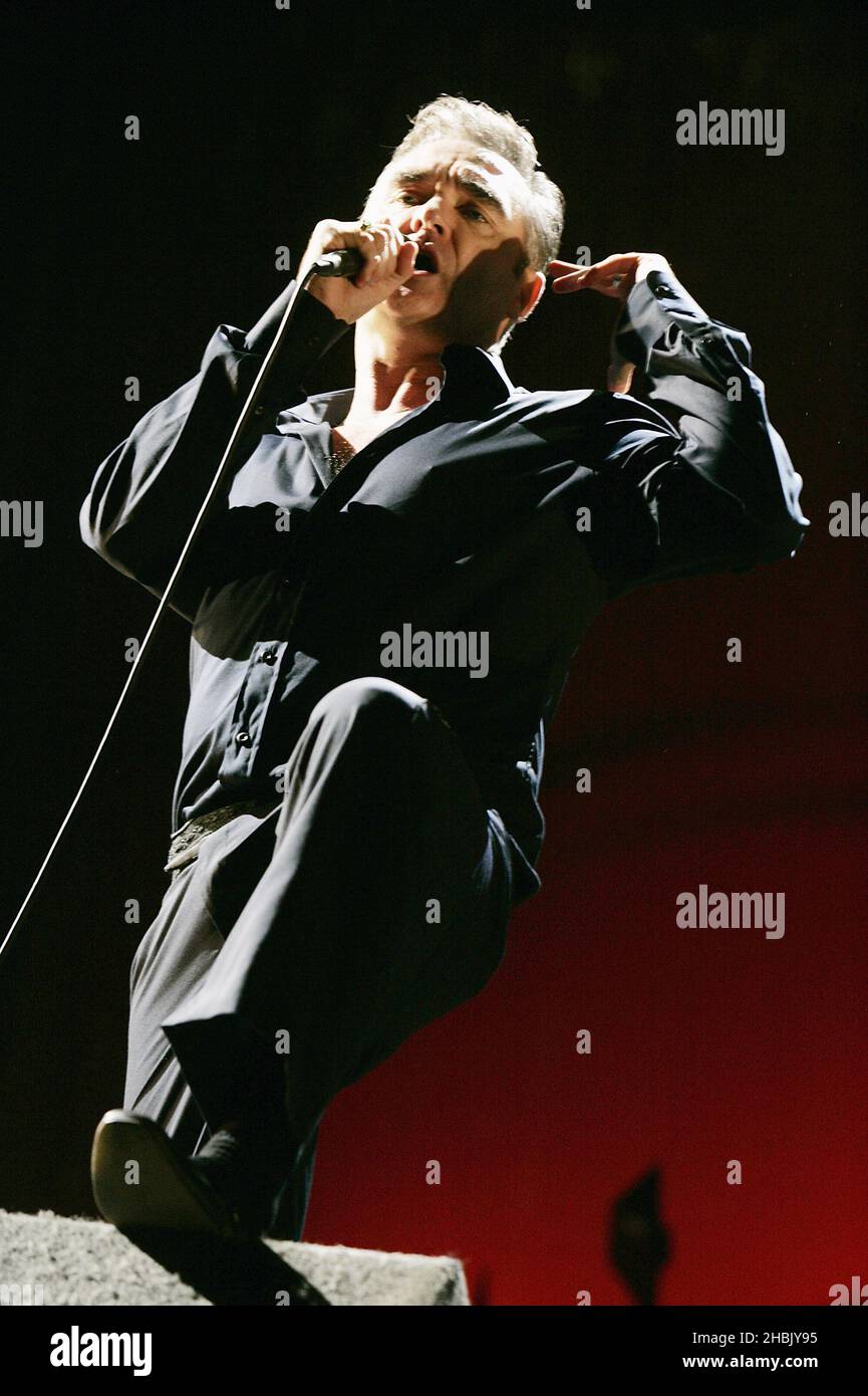 Morrissey performs at the v festival in chelmsford hi-res stock ...