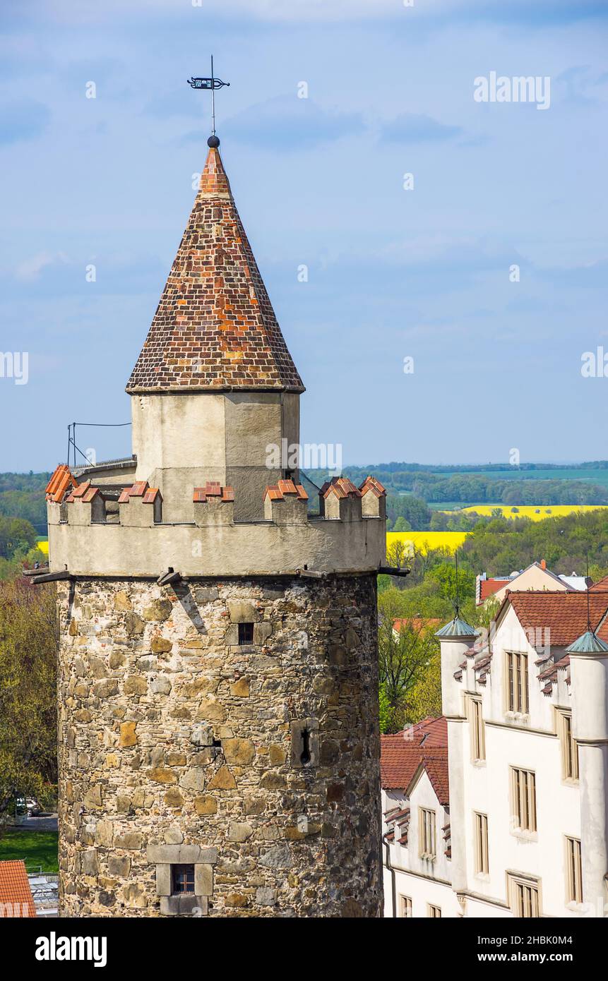 Upper section of the Wendish Tower, a part of the historic town gate ...