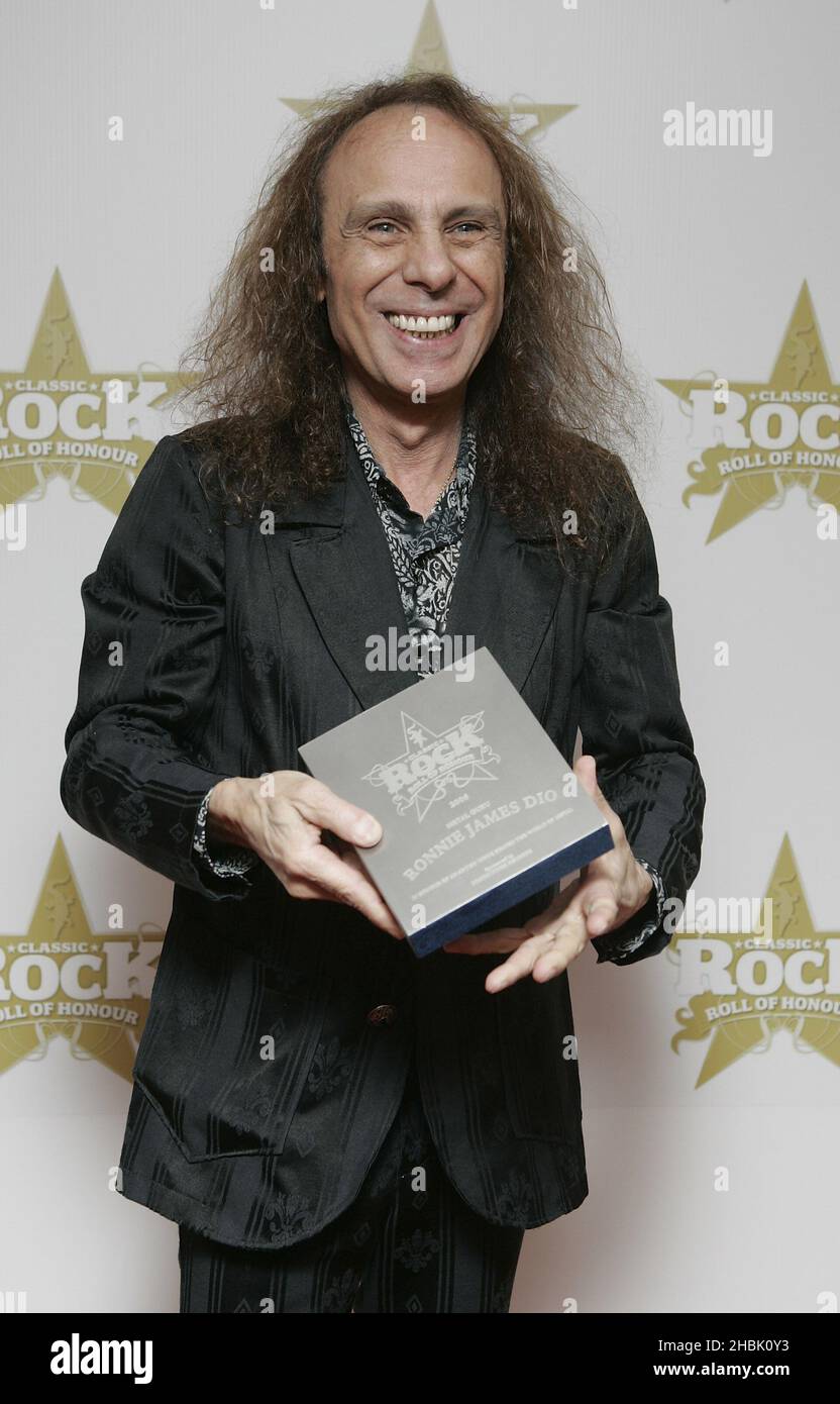 Ronnie James of Dio at the Classic Rock Roll Of Honour at the Langham ...