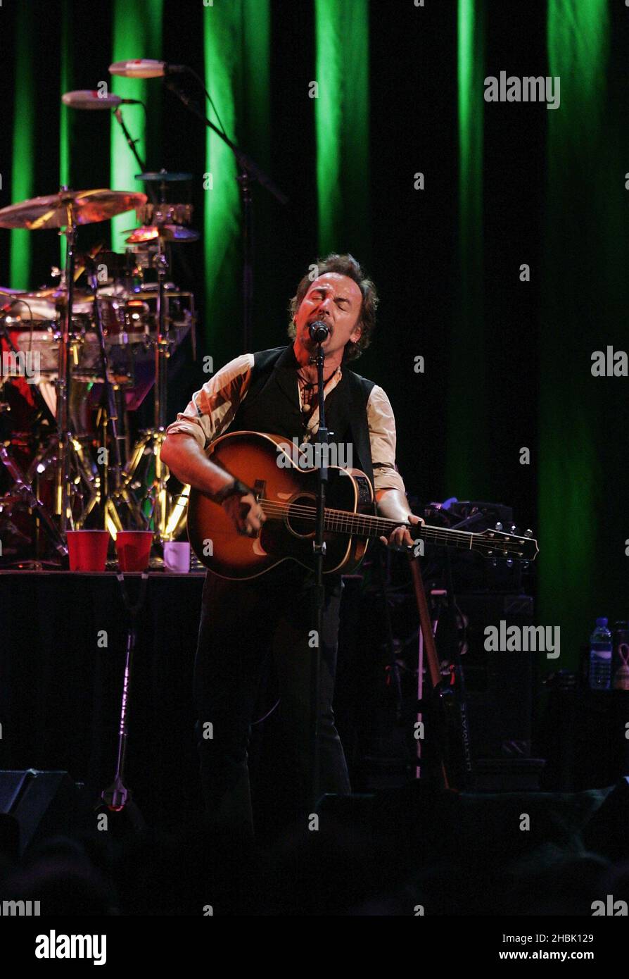 Bruce Springsteen performs on stage at Wembley Arena in London on ...