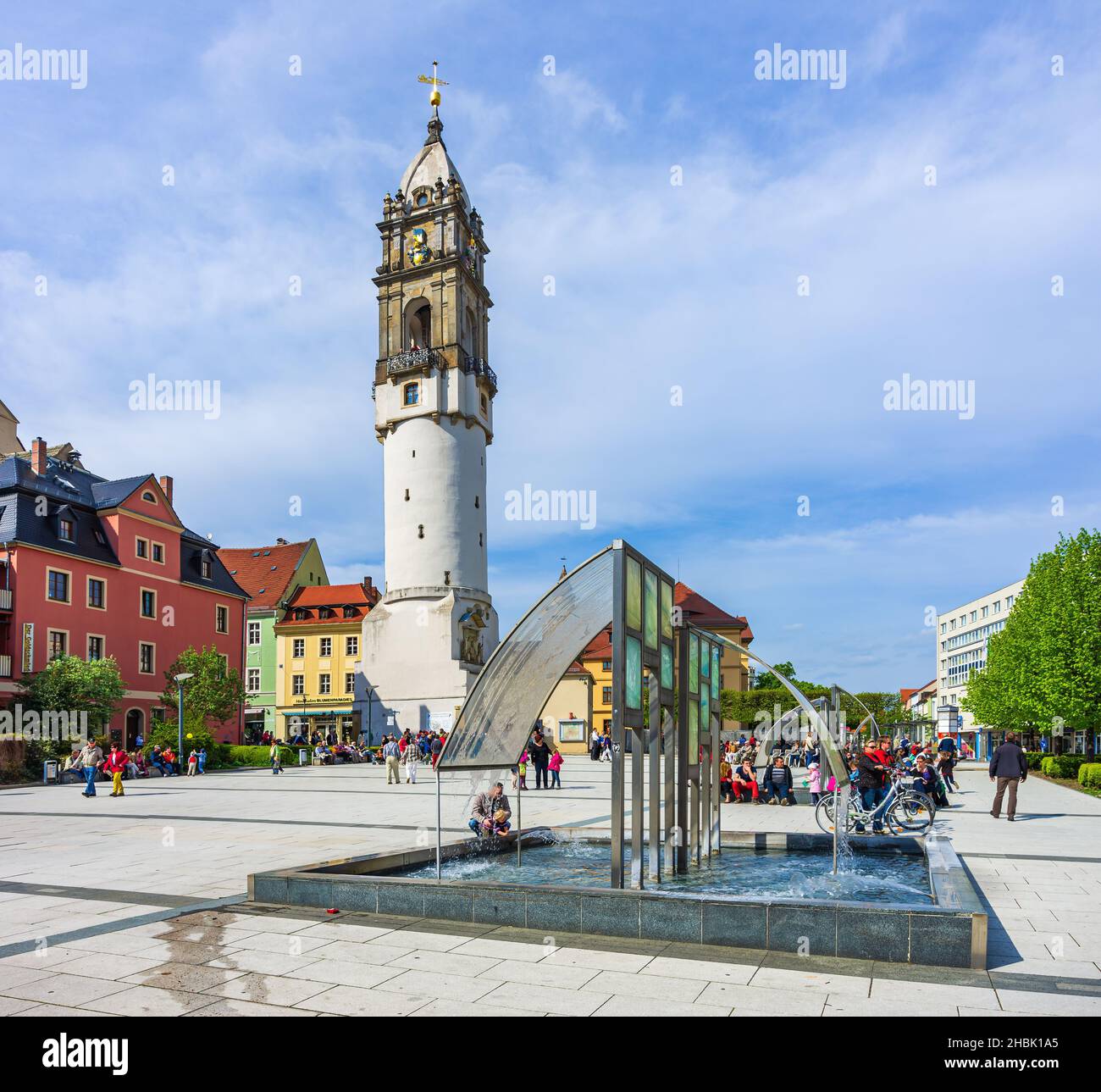 Bautzen, Upper Lusatia, Saxony, Germany: Kornmarkt square and Reichen ...