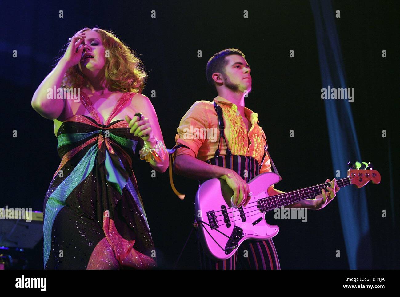 Ana Matronic and Del Marquis of the Scissor Sisters performs at Wembley ...