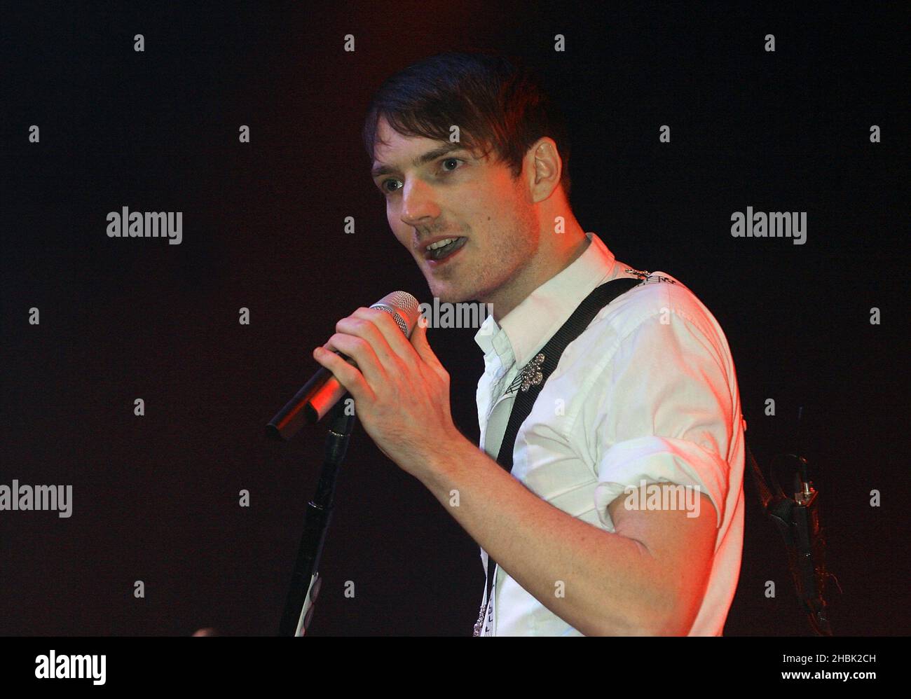 Dan Gillespie Sells, lead singer of The Feeling, performs on stage at ...