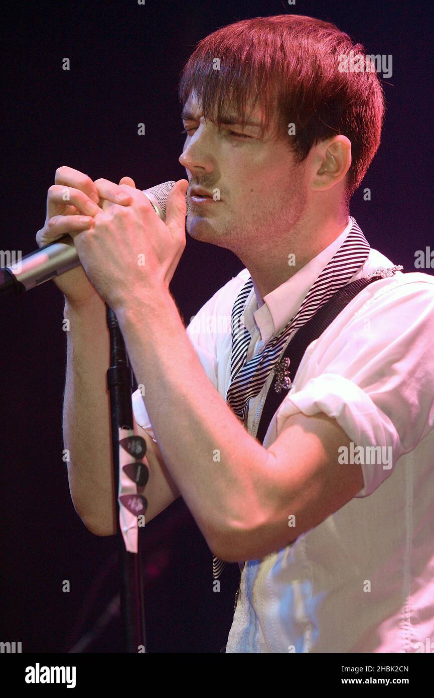 Dan Gillespie Sells, lead singer of The Feeling, performs on stage at ...