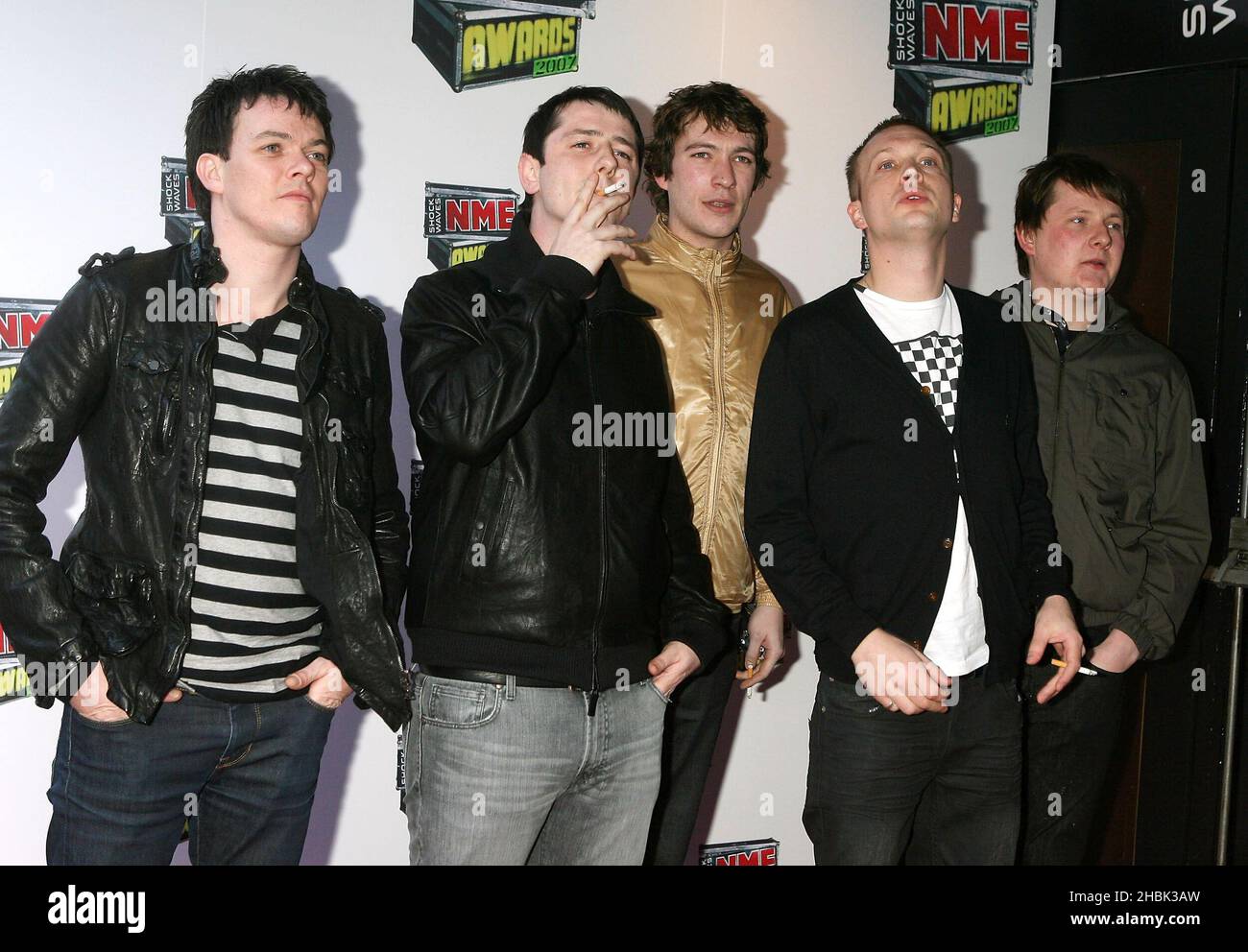 The Twang arriving at the NME Awards 2007 at the Hammersmith Palais in ...
