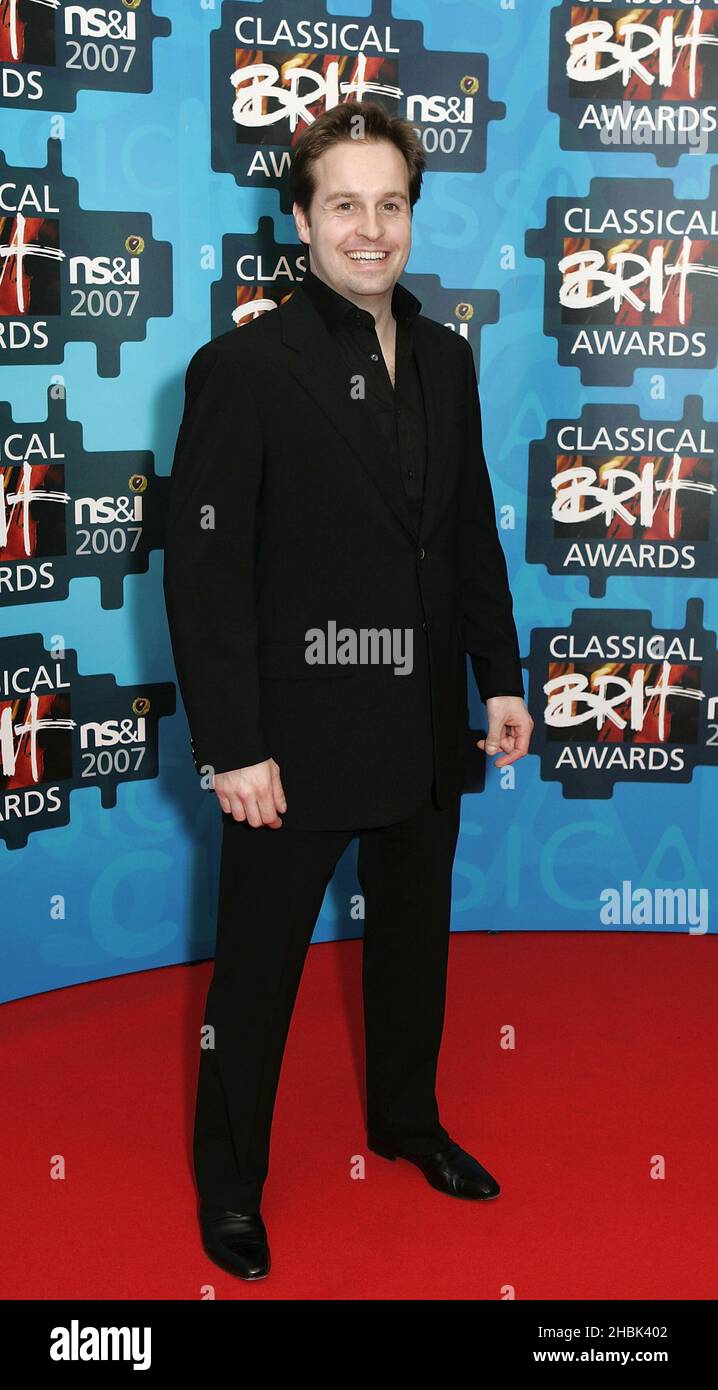 Alfie Boe Poses At The Classical Brit Awards Launch At The Royal Kensington Hotel In London On