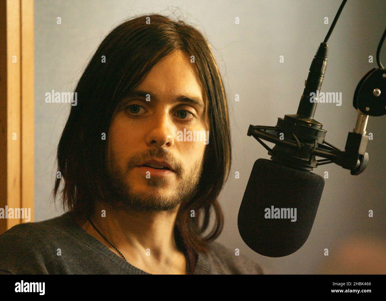 Jared leto interview at capital radio in central london hi-res stock ...