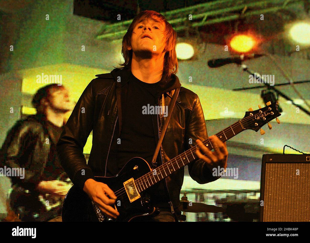 Mike Lewis from Lost Prophets performs at HMV Oxford Street in London ...