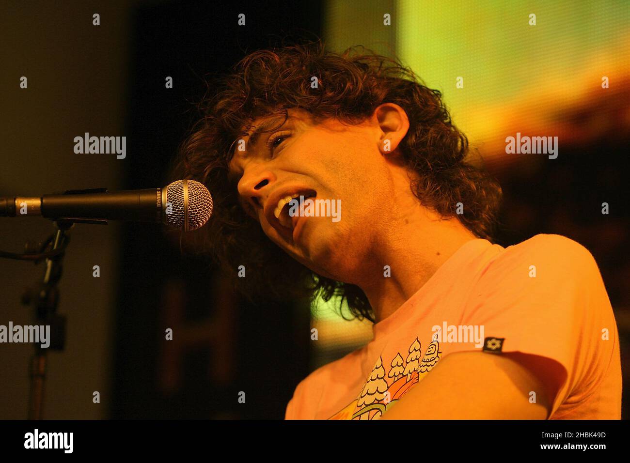 Mika performs his latest single at HMV Oxford Street in London on April ...