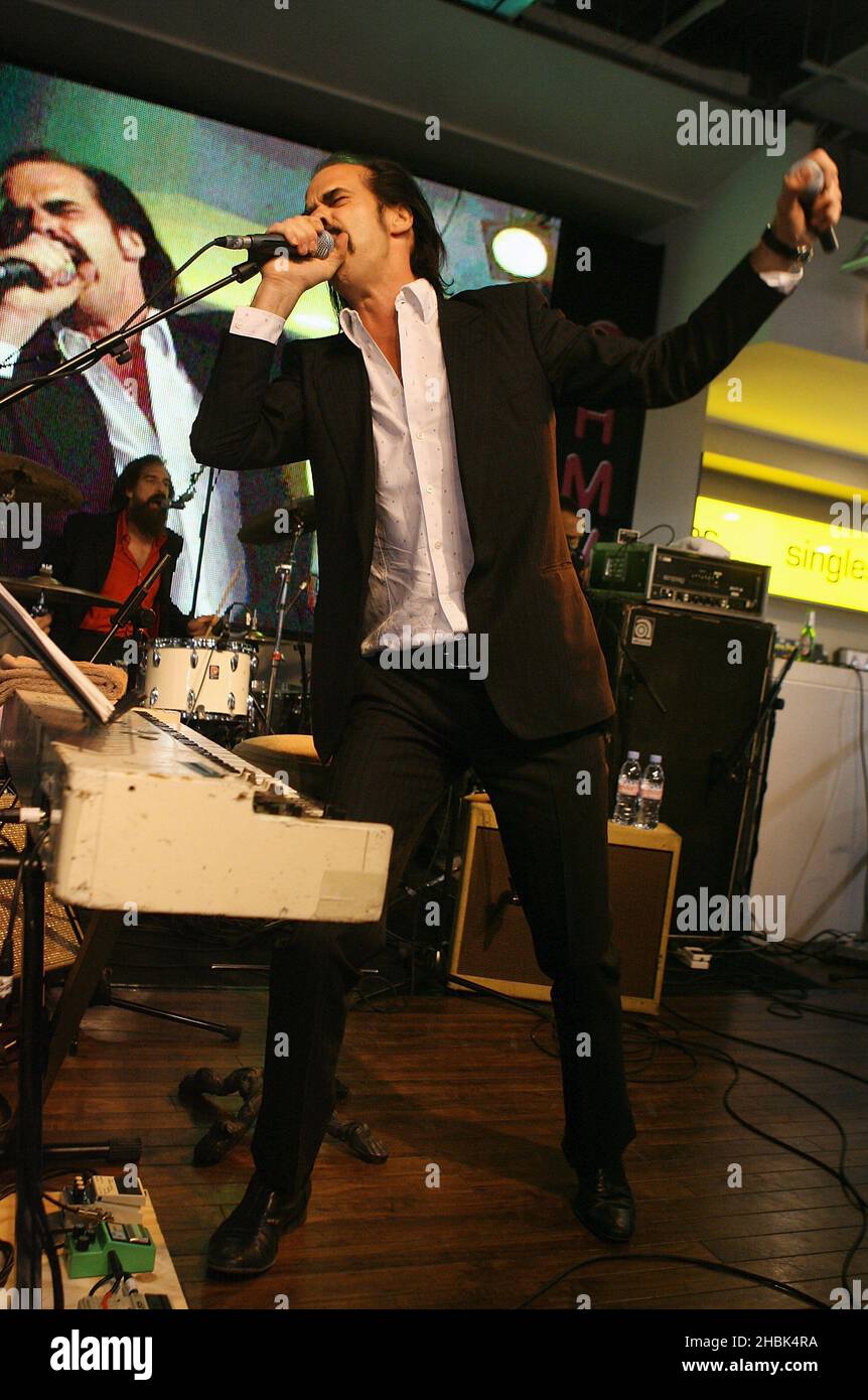 Nick Cave and his band Grinderman perform during a ceremony to announce ...