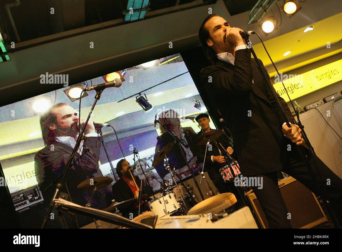 Nick Cave and his band Grinderman perform during a ceremony to announce ...