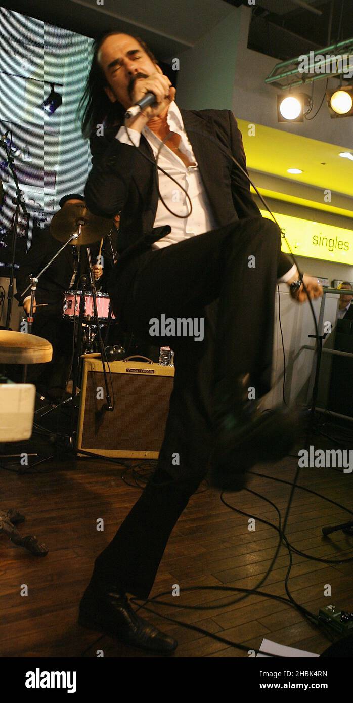 Nick Cave and his band Grinderman perform during a ceremony to announce ...