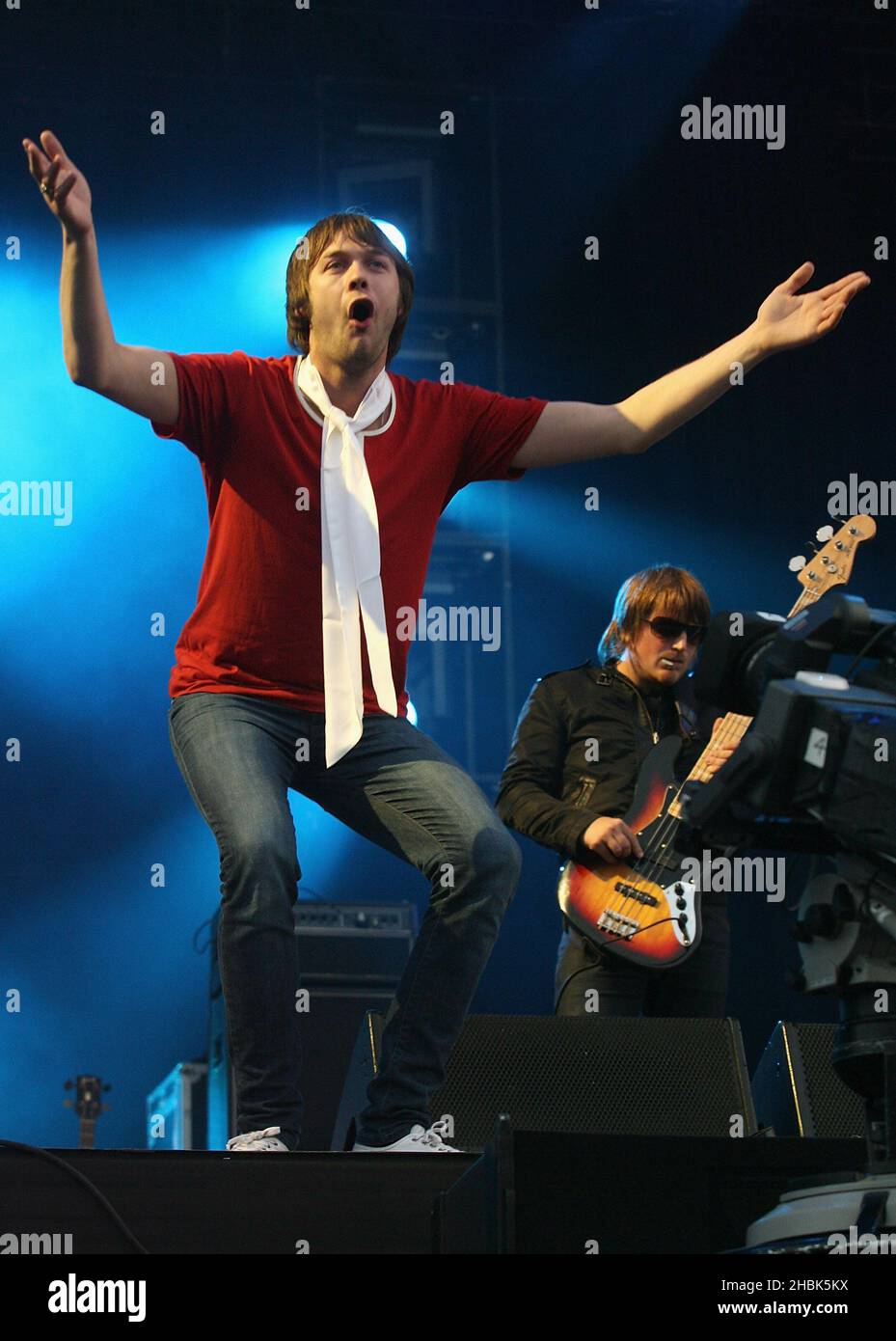 Kasabian live at Isle of Wight Festival, Newport, on June 8,2007 Stock ...