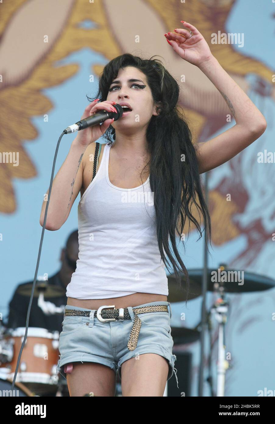 Amy Winehouse performs at Isle of Wight Festival, Newport, on June 9 ...