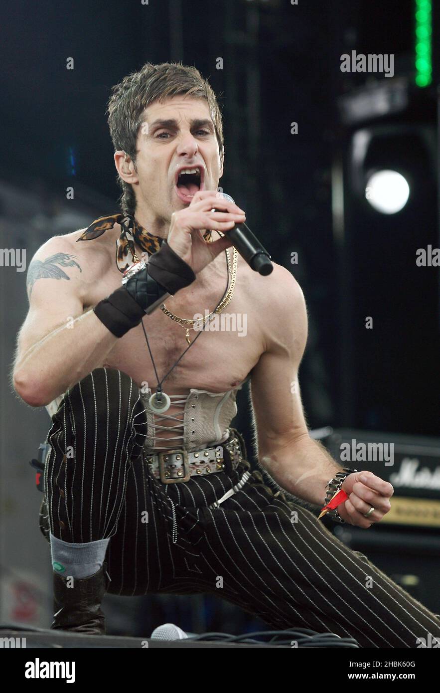 Perry Farrell and his band Satellite Party perform on stage at the O2 ...
