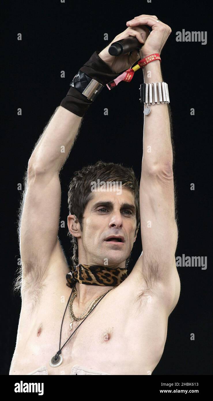 Perry Farrell and his band Satellite Party perform on stage at the O2 ...