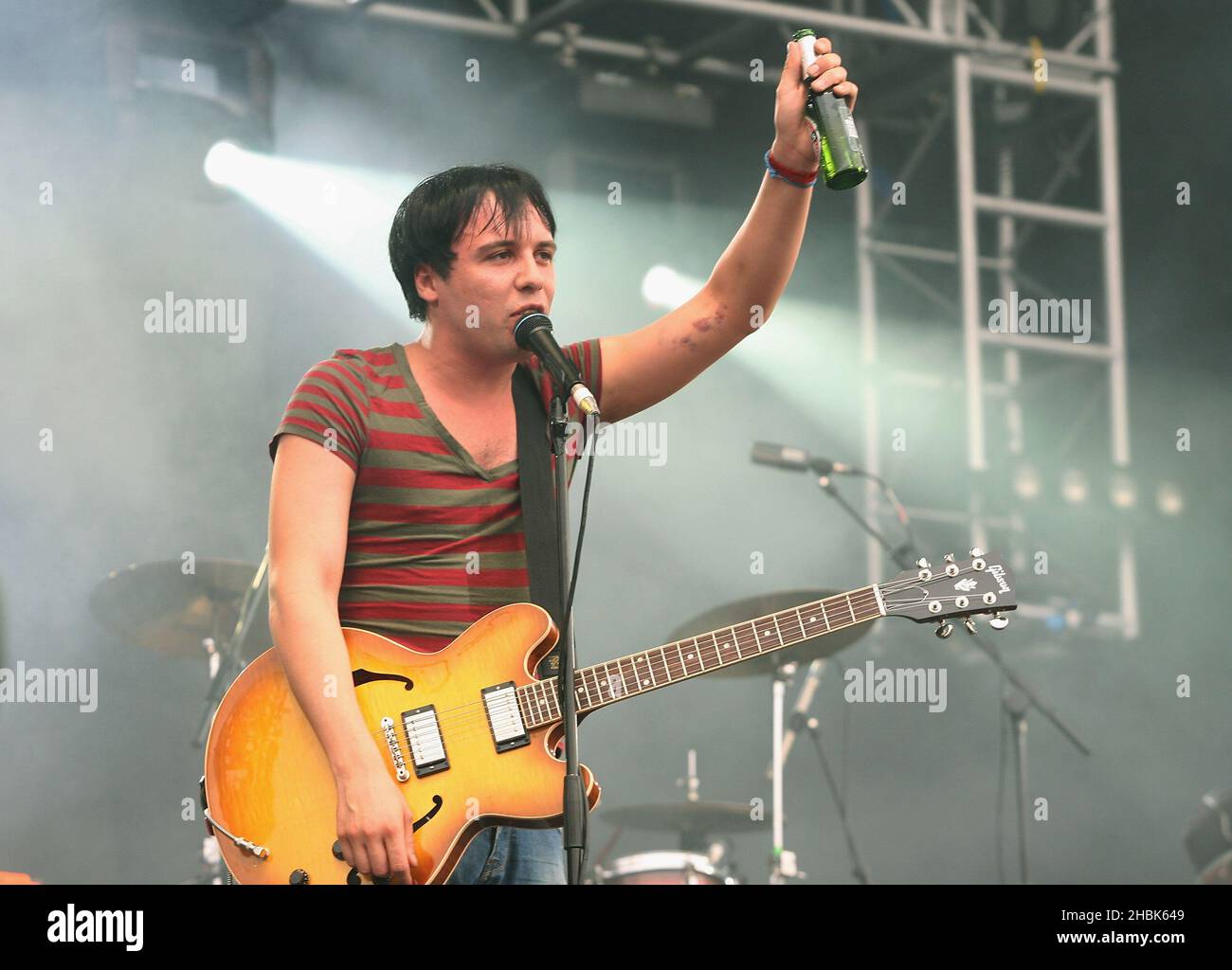 Ryan Jarman of The Cribs live on stage on day 4 of the 2007 Wireless 02 ...