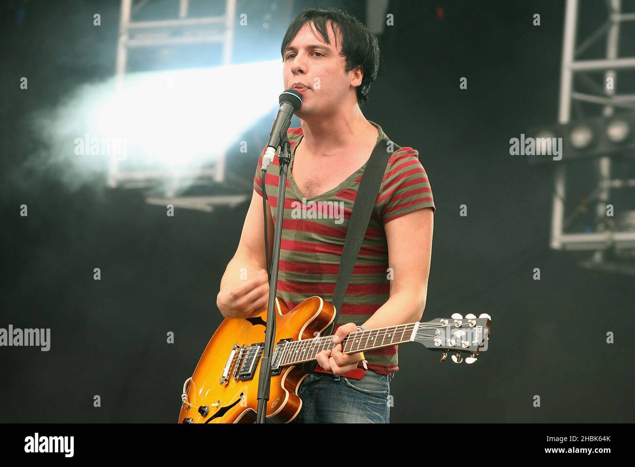 Ryan Jarman of The Cribs live on stage on day 4 of the 2007 Wireless 02 ...
