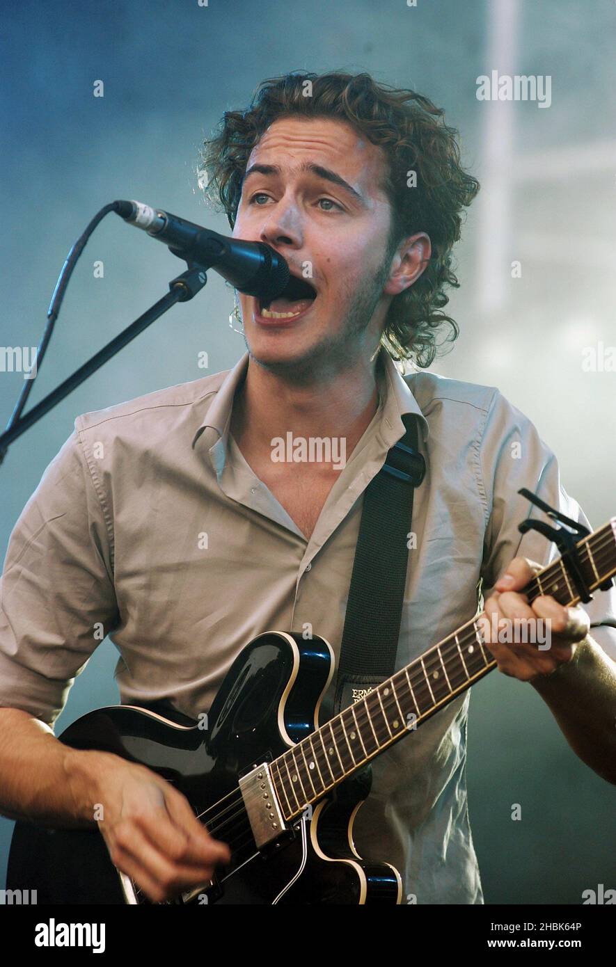 The Editors live on stage on day 4 of the 2007 Wireless 02 Festival at ...