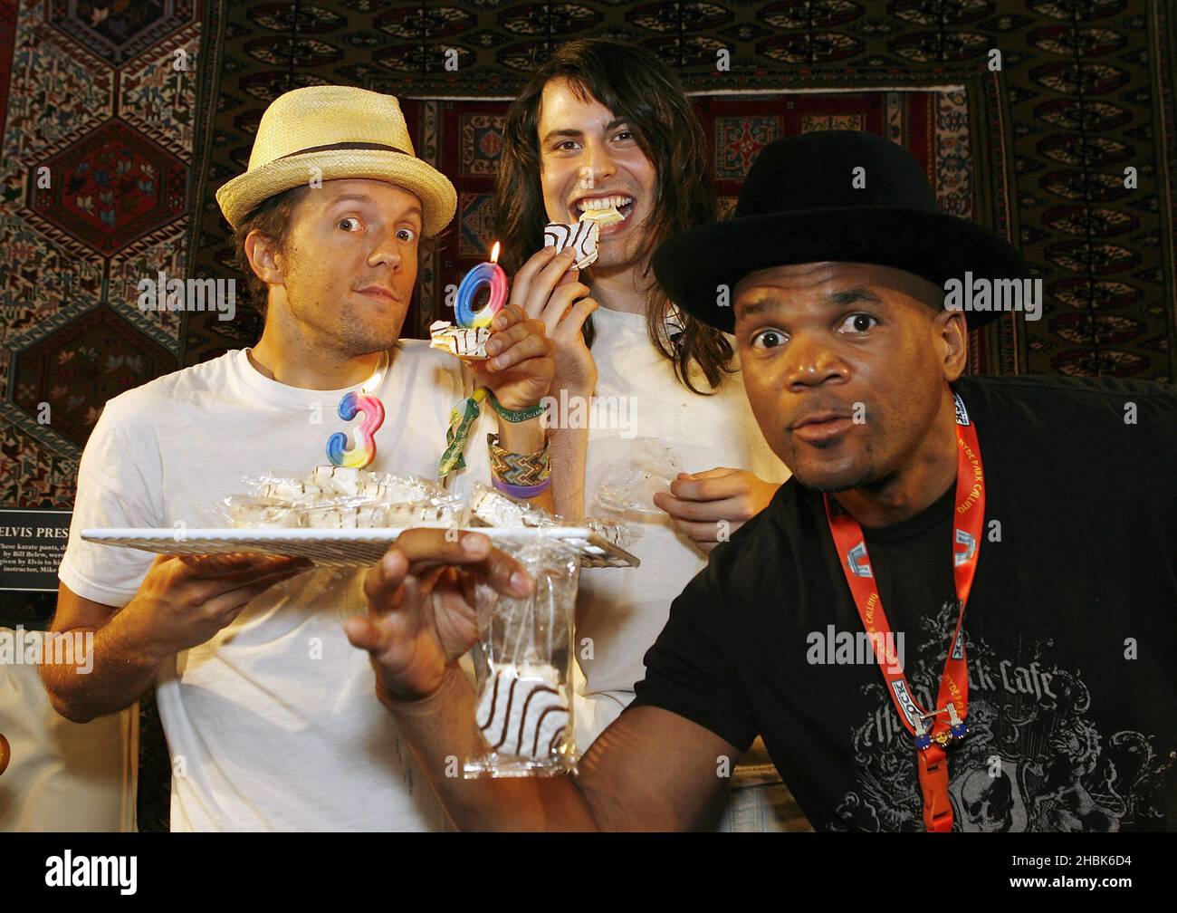 Jason Mraz, (left) celebrates his birthday with Andrew WK, (centre ...