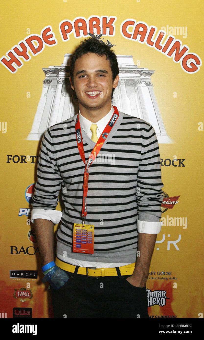 Gareth Gates poses backstage at the 'Hard Rock Cafe Backstage' at the ...