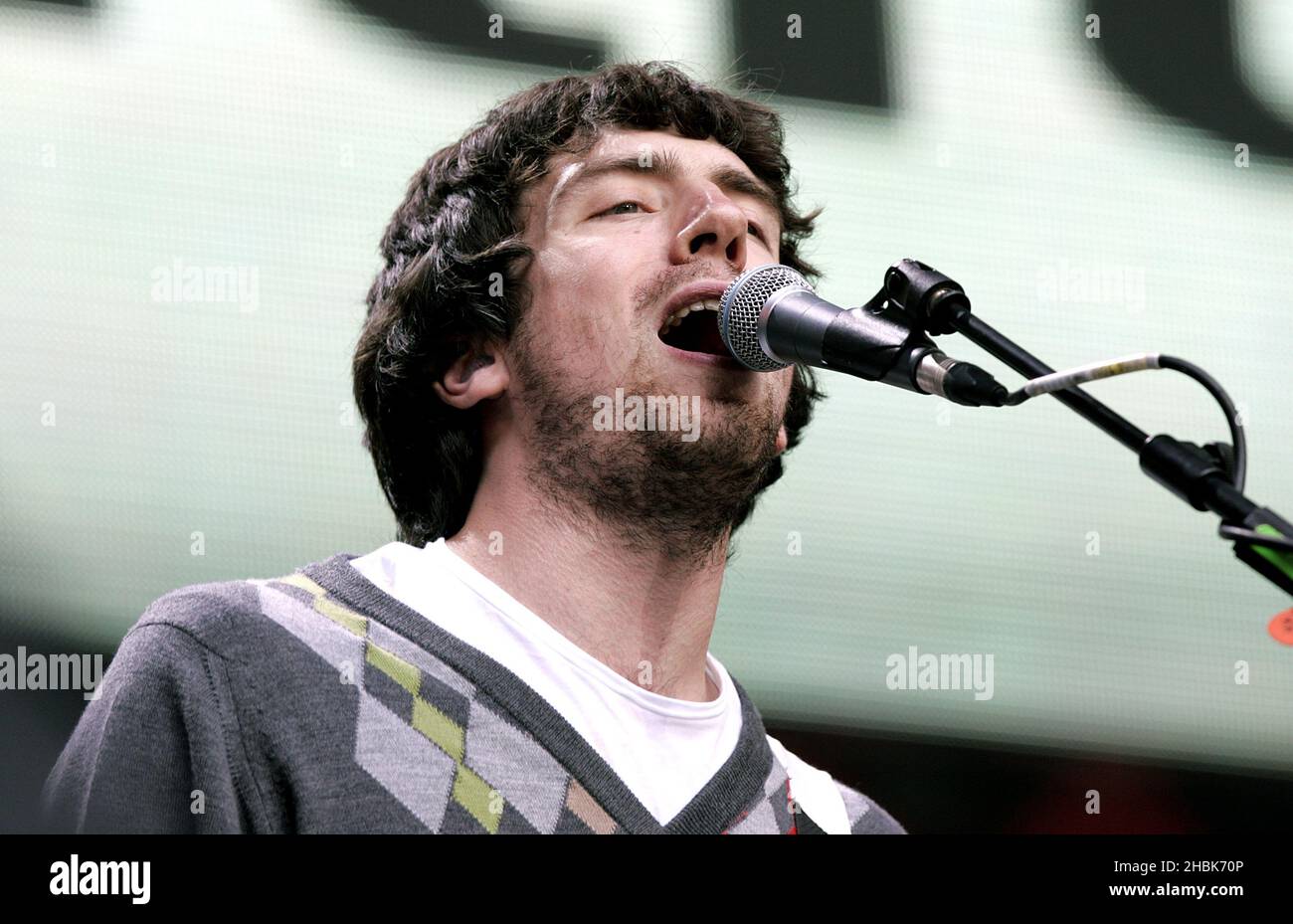 Snow Patrol perform during the charity concert at Wembley Stadium ...