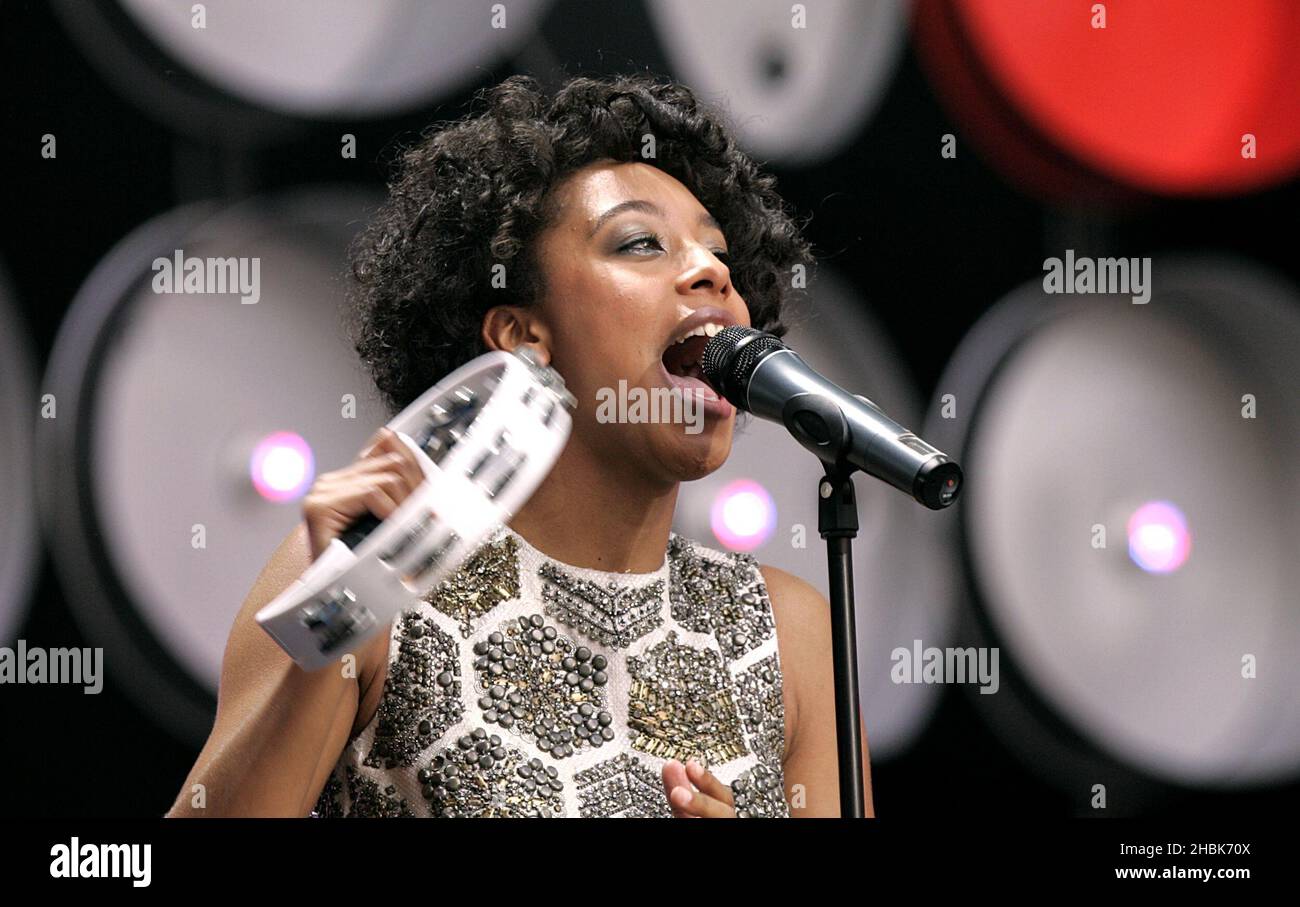 Corrine Bailey Rae performs during the charity concert at Wembley ...