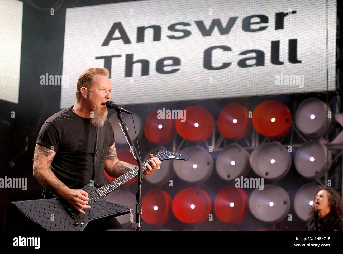 Metallica perform during the charity concert at wembley stadium hi-res ...