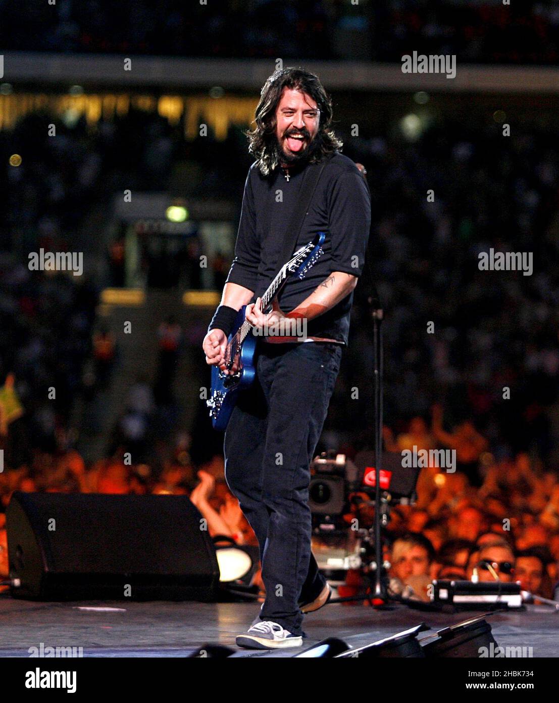Dave Grohl on stage during Foo Fighters performance during the charity ...