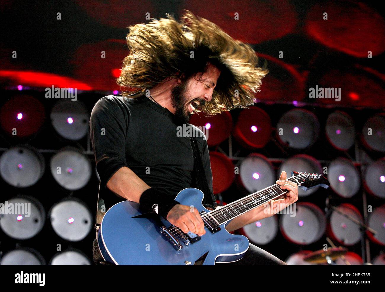 Dave Grohl on stage during Foo Fighters performance during the charity ...