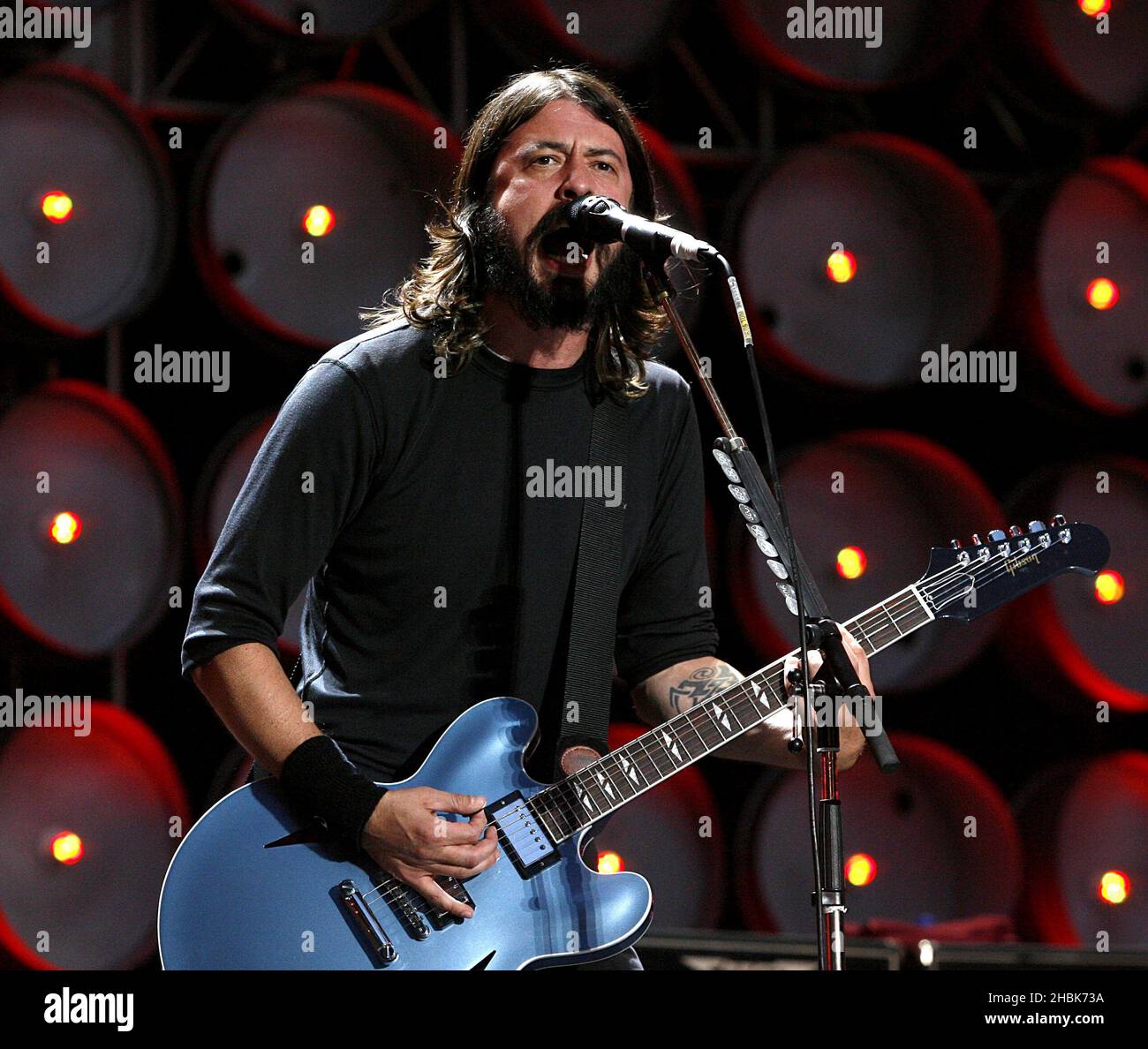 Dave Grohl on stage during Foo Fighters performance during the charity ...