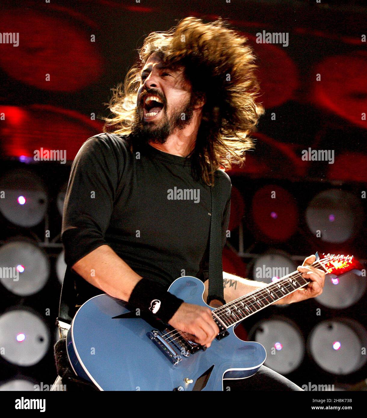 Dave Grohl on stage during Foo Fighters performance during the charity ...