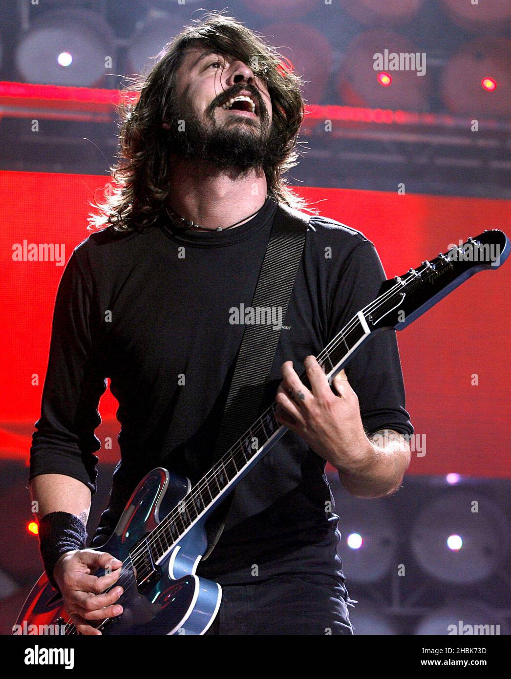 Dave Grohl on stage during Foo Fighters performance during the charity ...