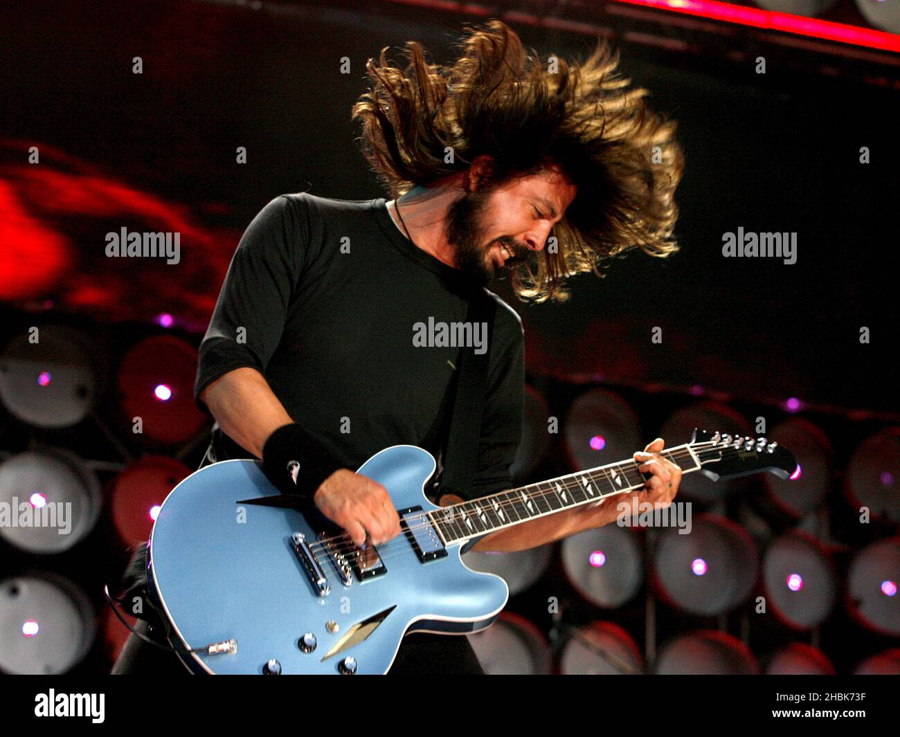 Dave Grohl on stage during Foo Fighters performance during the charity ...