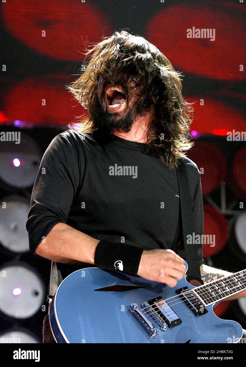 Dave Grohl on stage during Foo Fighters performance during the charity ...