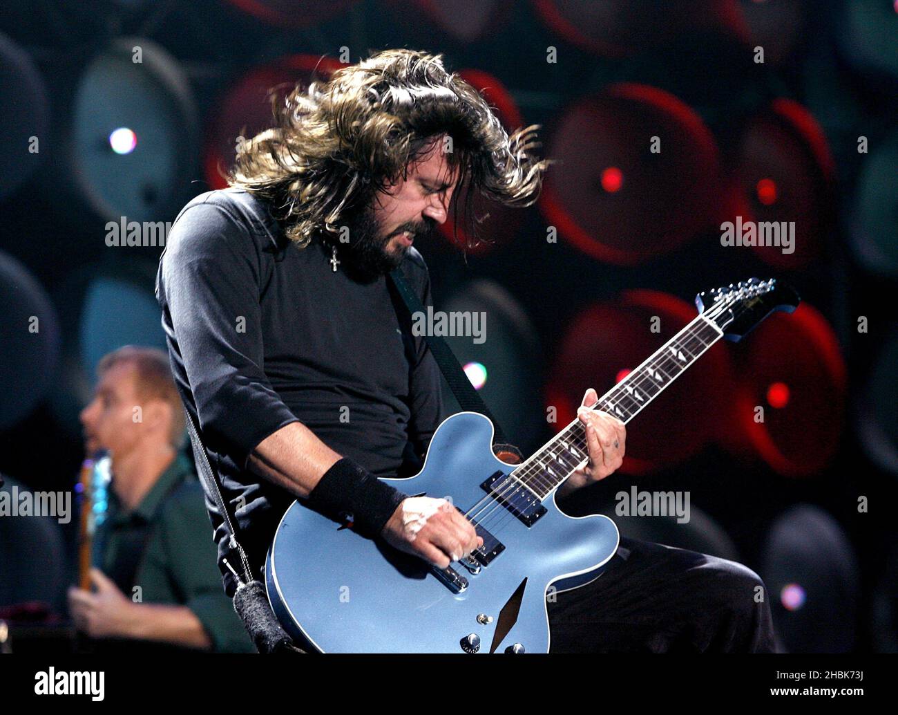 Dave Grohl on stage during Foo Fighters performance during the charity ...