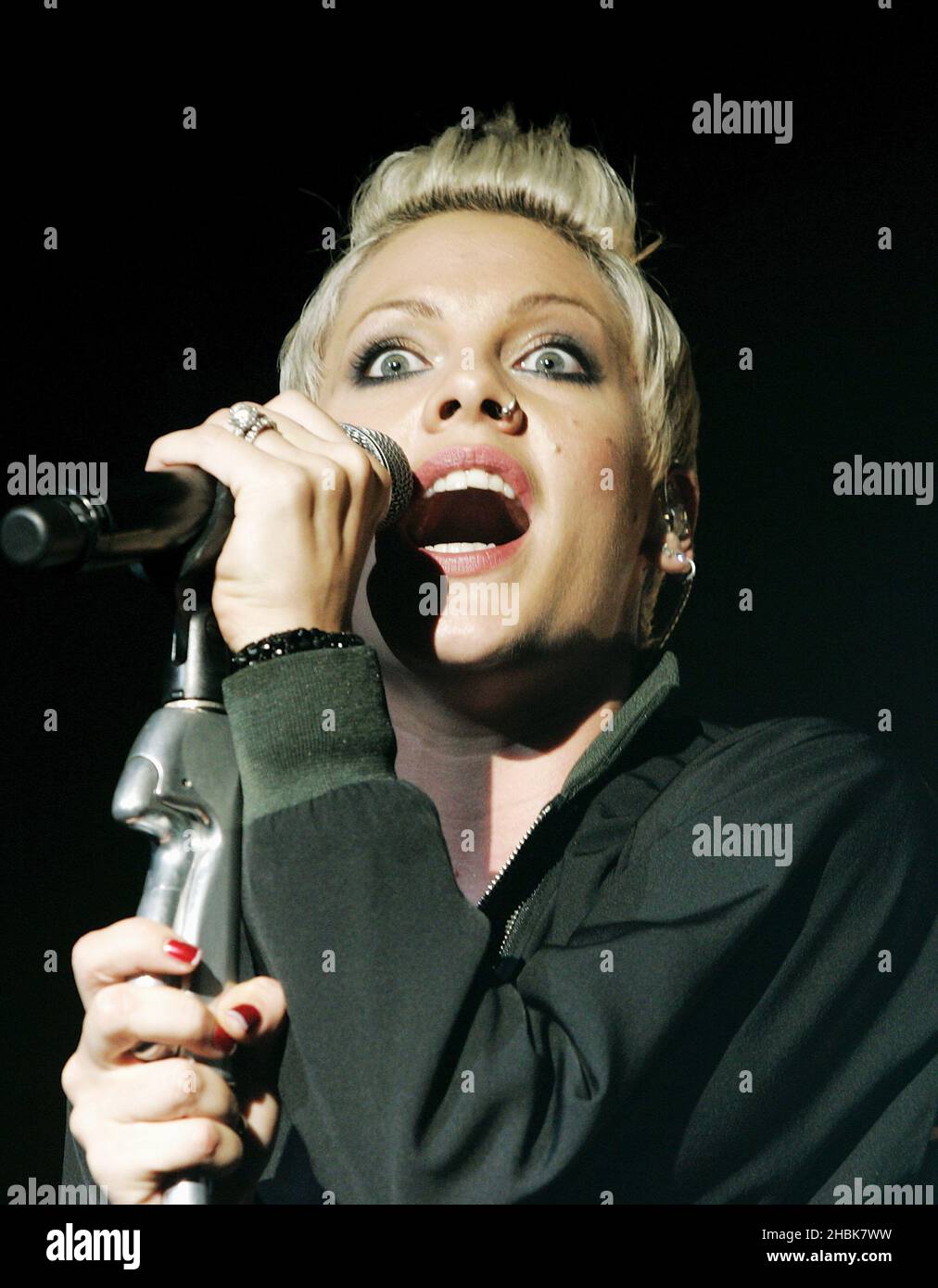 Singer Pink performs her second night of her London date at the Carling ...