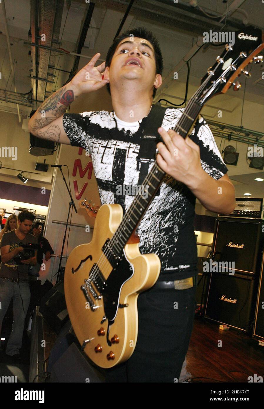 Aiden perform an instore gig at HMV on Oxford Street in central London ...