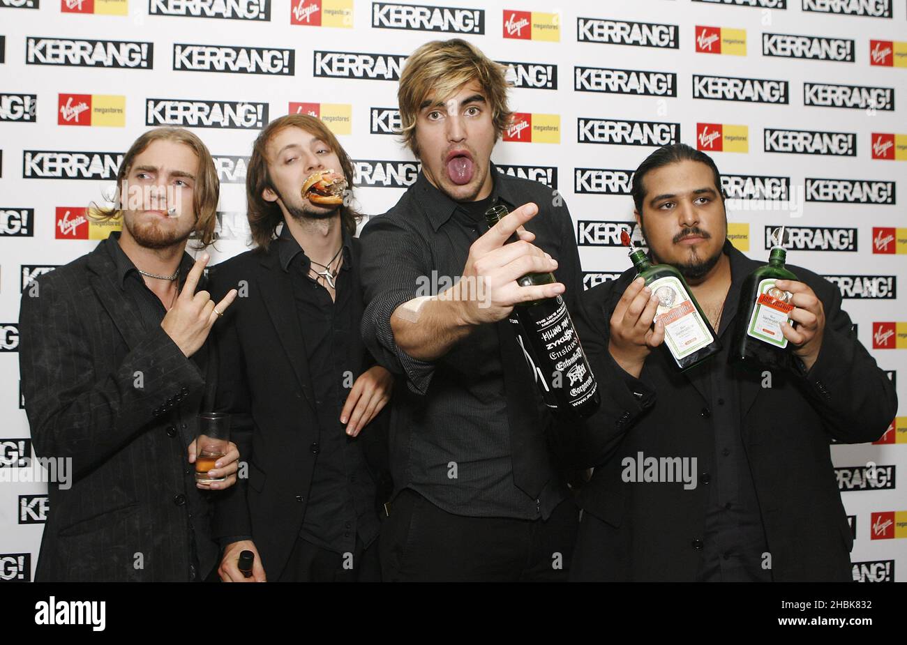 Fightstar in the press room at the Kerrang Awards, at the Brewery in ...