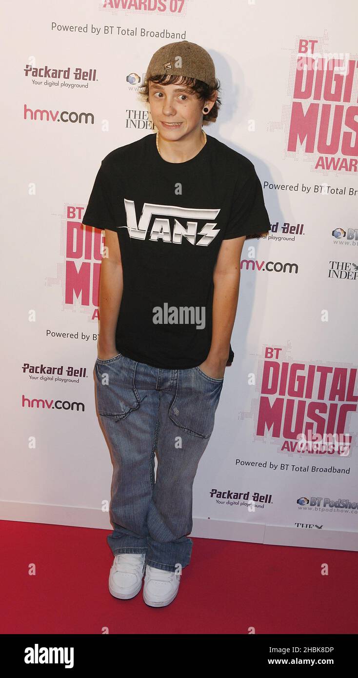 Lil Chris arriving at the BT Digital Music Awards at the Roundhouse in ...