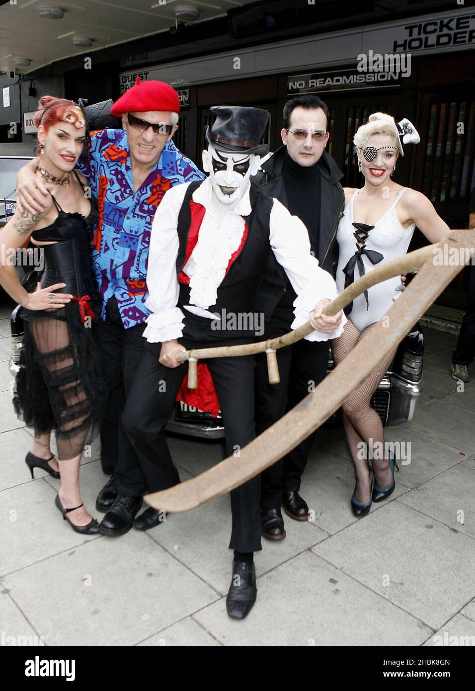 (left-right) Vivid Angel, Captain Sensible, David Vanian, Marcus Watson ...