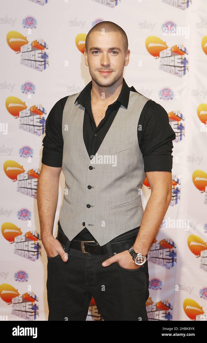 Shayne Ward arriving for the Nickelodeon Kids Choice Awards at Excel in ...