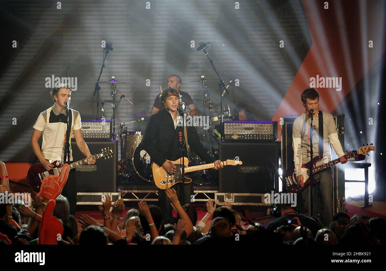 McFly perform on stage during the Nickelodeon Kids Choice Awards at ...