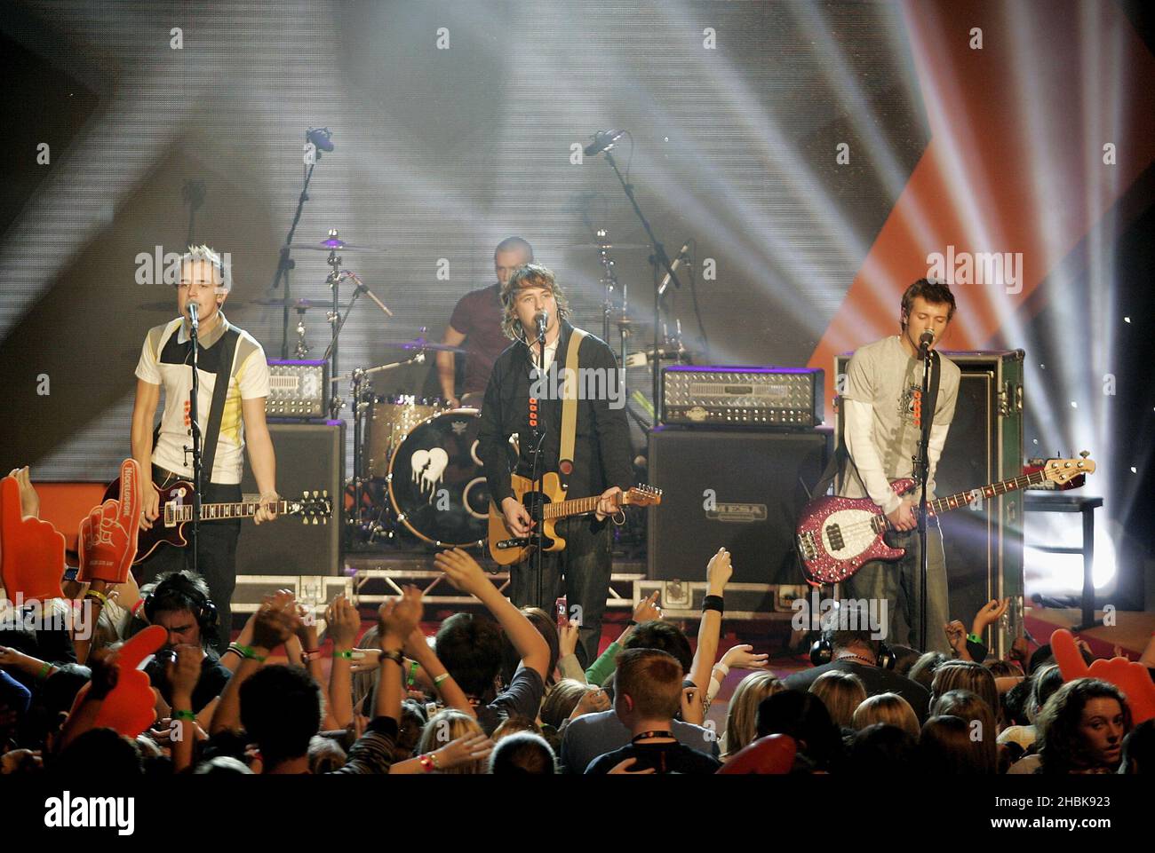McFly perform on stage during the Nickelodeon Kids Choice Awards at ...