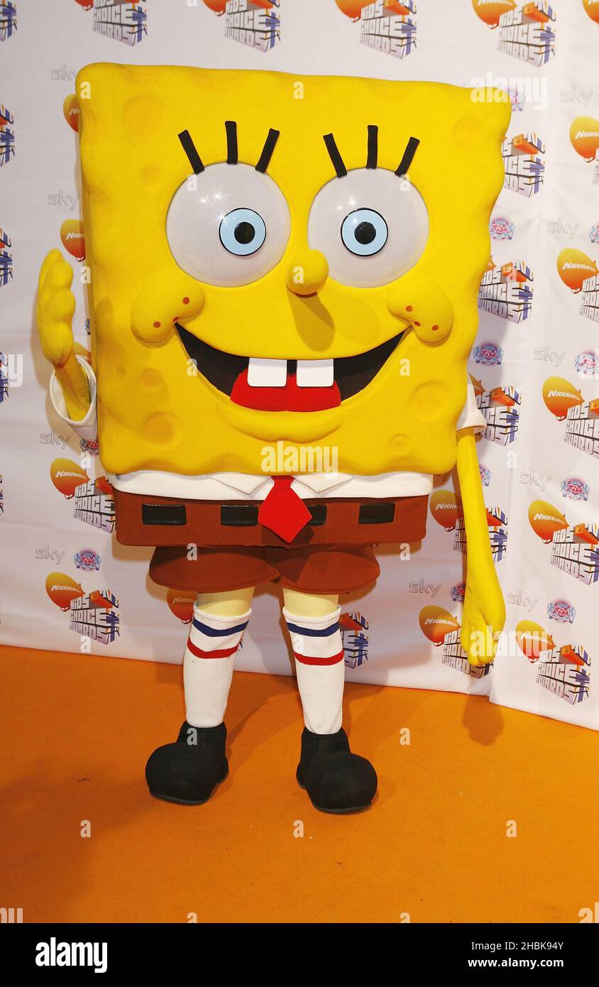 Spongebob Squarepants arriving for the Nickelodeon Kids Choice Awards ...